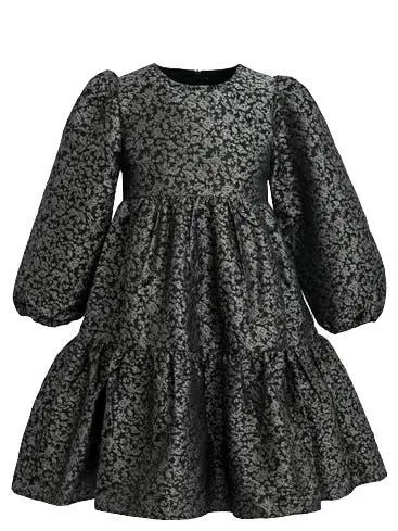 SWEET CACTUS Tiered Floral Dress - Black