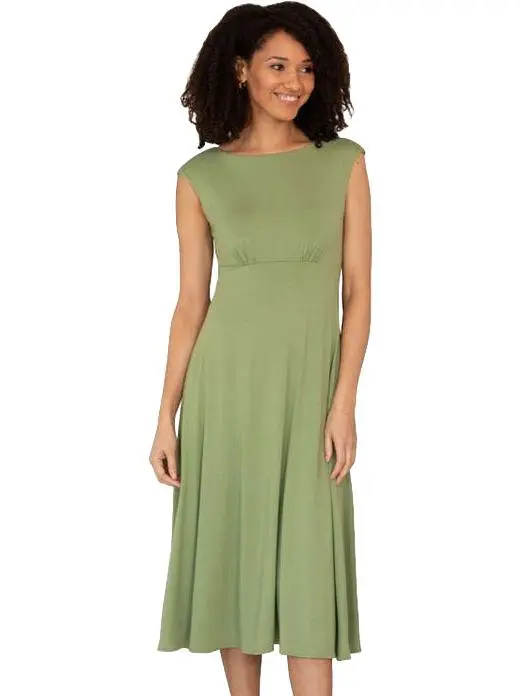 ALIE STREET LONDON Luna Boat Neck Sleeveless Midi Dress - Pistachio