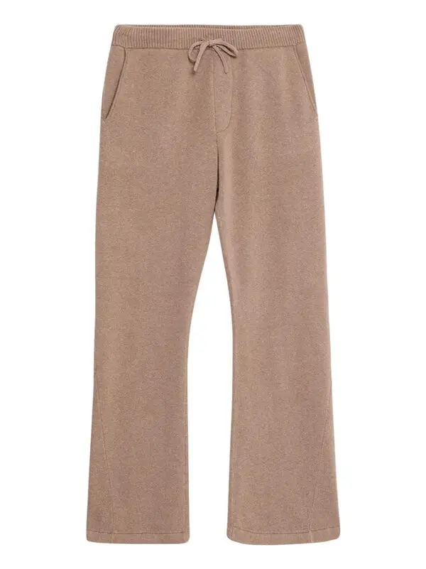 Hudson Jeans Cotton And Cashmere Flare-leg Trousers - Taupe
