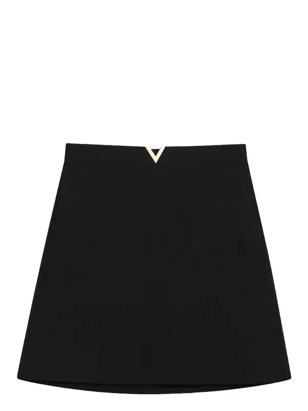 Valentino Garavani Mini Skirt With V Gold Detail - Black