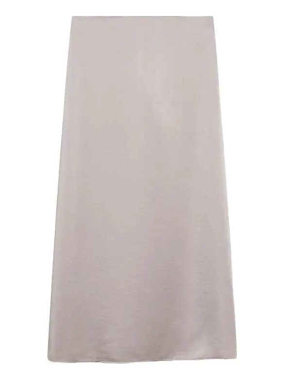 Max Mara Satin Midi Skirt With Slit - Blue
