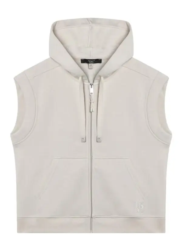 Max Mara Ivory Cotton-fleece Gilet - Blue
