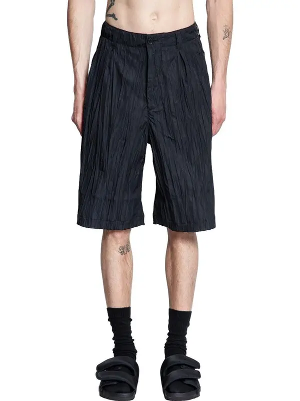 KUON Pleated 3/4 Trousers - Black