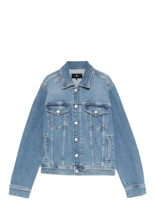 7 For All Mankind Adi Denim Trucker Jacket - Clear Blue