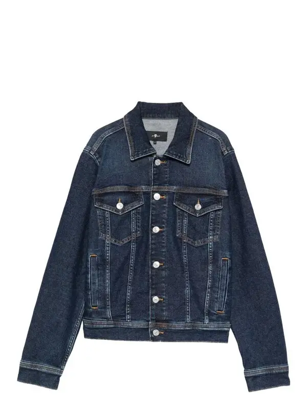 7 For All Mankind Adi Denim Trucker Jacket - Blue
