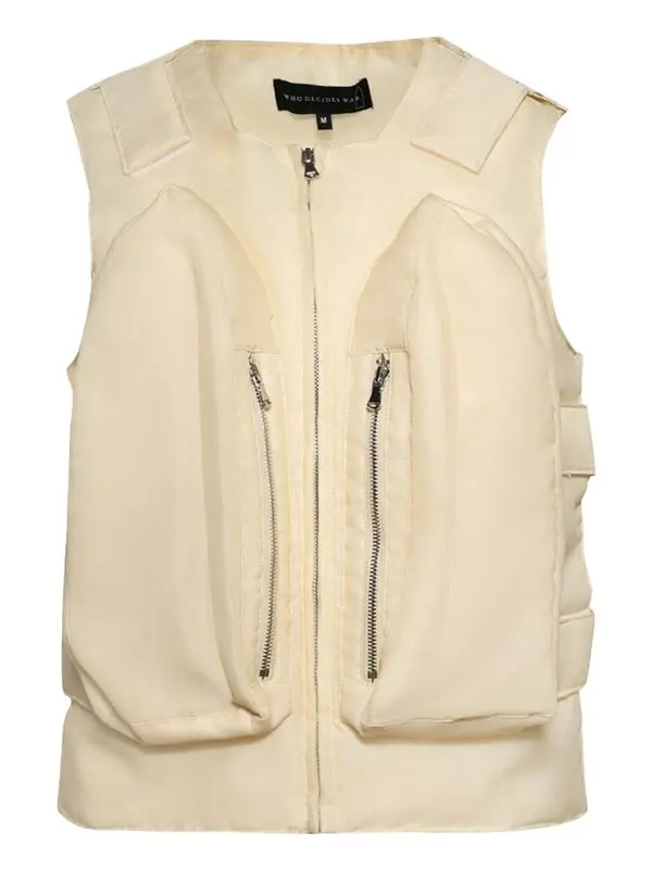 WHO DECIDES WAR BY EV BRAVADO Organza Bullet Point Vest - Tan