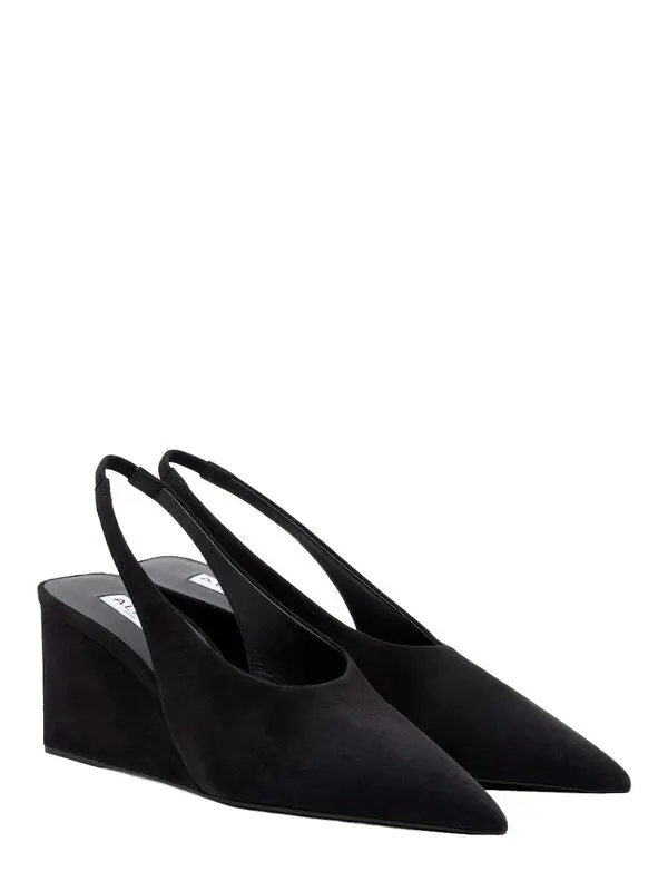 Alaïa Cube 75 Wedge Slingback Pumps - Black