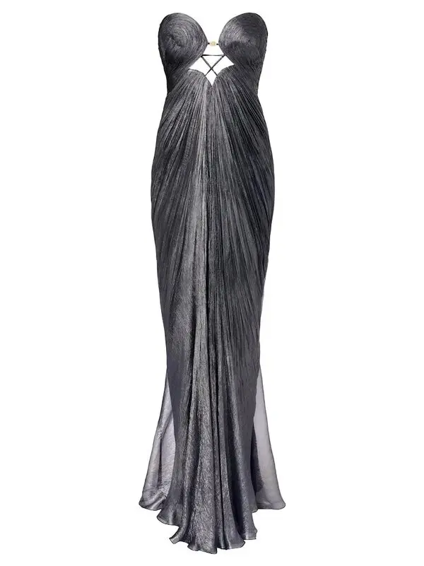 MARIA LUCIA HOHAN Julieta Draped Gown - Silver