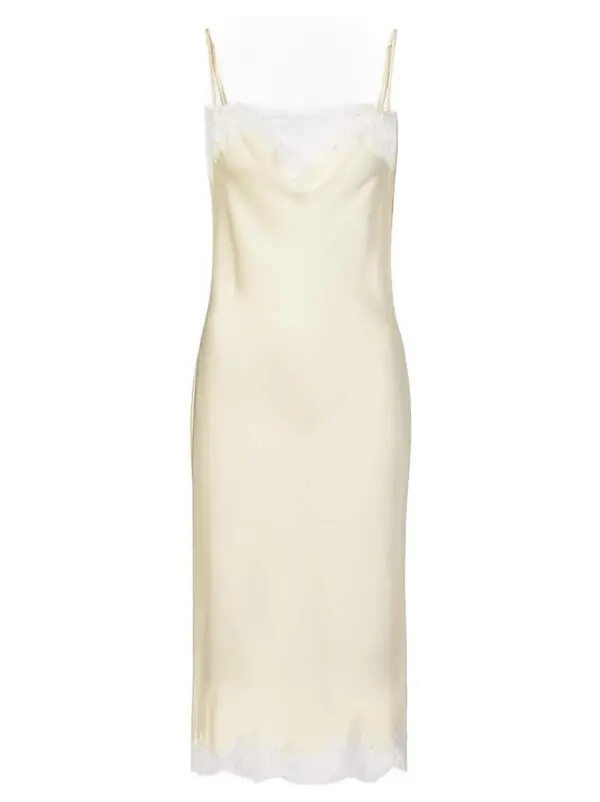 Stella McCartney Lace-trimmed Satin Slip Dress - White