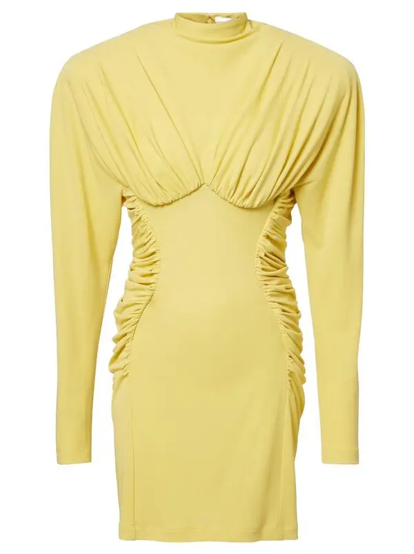 Stella McCartney Draped Jersey Minidress - Yellow