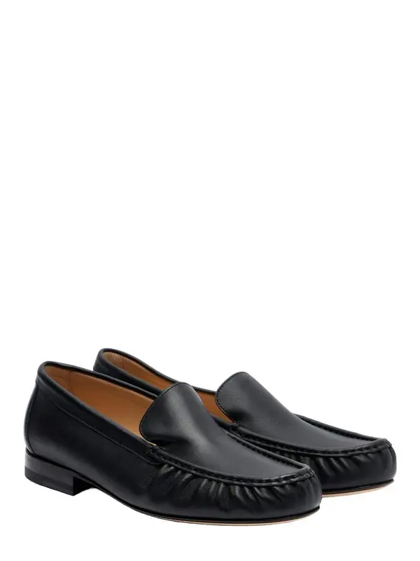 Manolo Blahnik Leonda Leather Loafers - Black