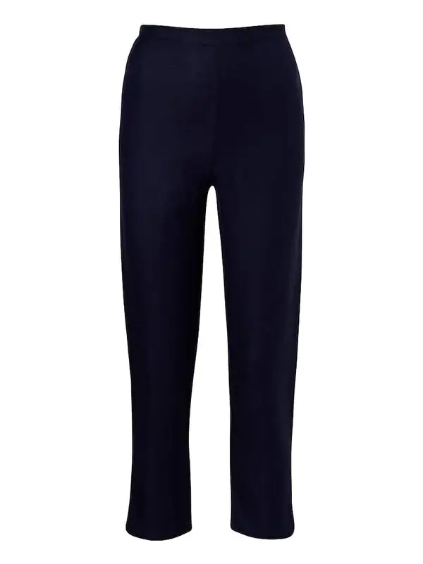 ADRIANA DEGREAS Linen-blend Capri Pants - Blue