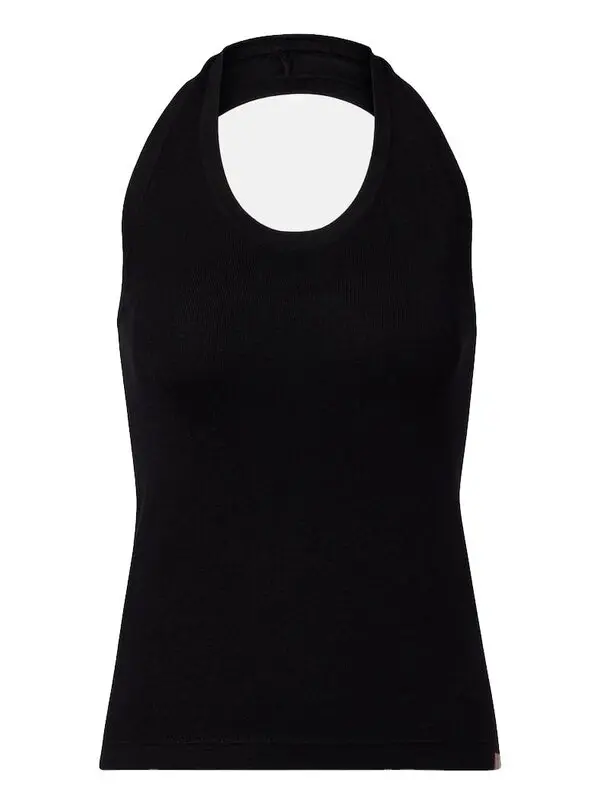 EXTREME CASHMERE X Jerry Halterneck Cotton And Cashmere Top - Black