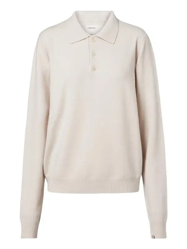 EXTREME CASHMERE X N°223 Be For Cashmere-blend Polo Sweater - White
