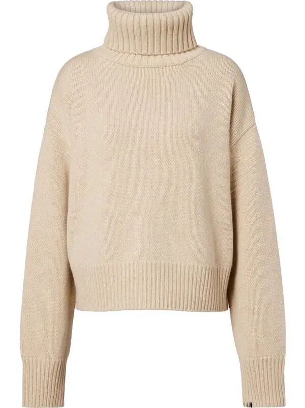 EXTREME CASHMERE X N°434 Crop Xtra Cashmere Turtleneck Sweater - Beige