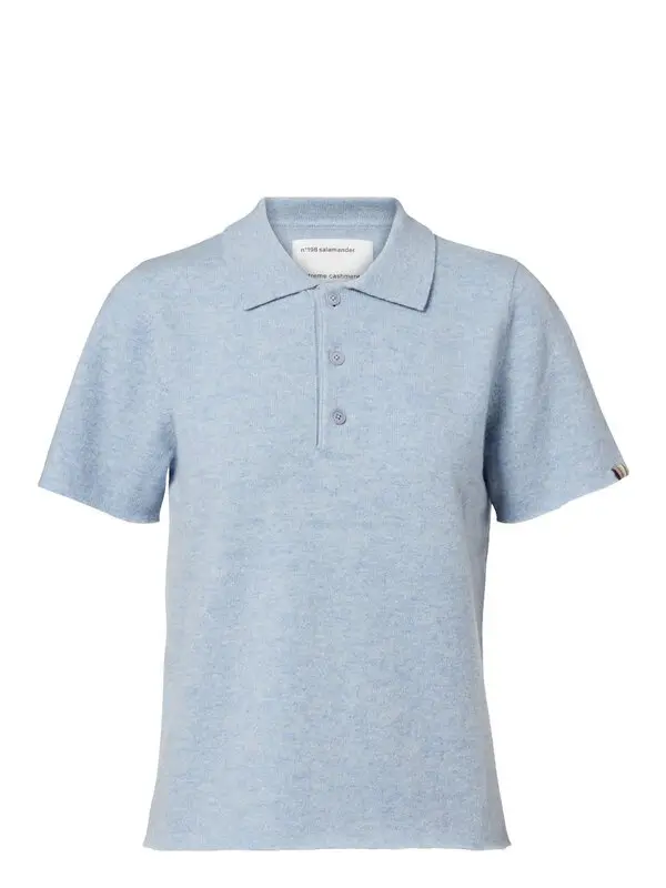 EXTREME CASHMERE X N°198 Salamander Cashmere-blend Polo Shirt - Blue