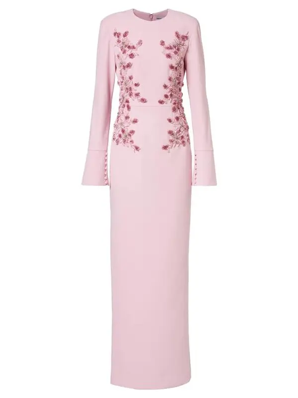 Rebecca Vallance Lulee Embellished Floral Gown - Pink