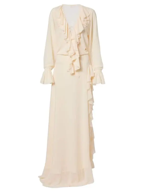 BANANHOT Bellen Ruffled Maxi Dress - White