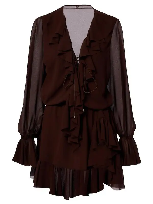 BANANHOT Bellen Ruffled Minidress - Brown