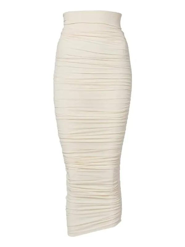 Wolford Draped Sheer High-rise Midi Skirt - White