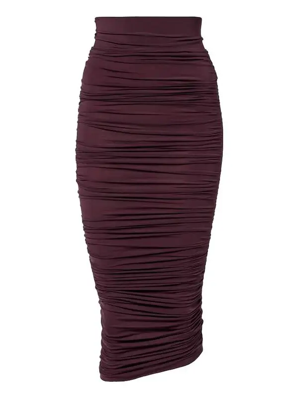 Wolford Draped Sheer High-rise Midi Skirt - Purple