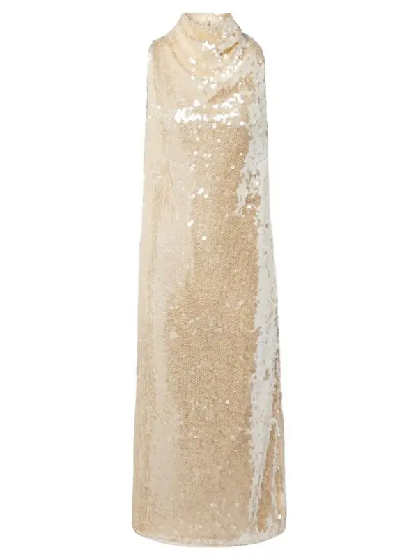 Altuzarra Noor Sequined Midi Dress - Yellow