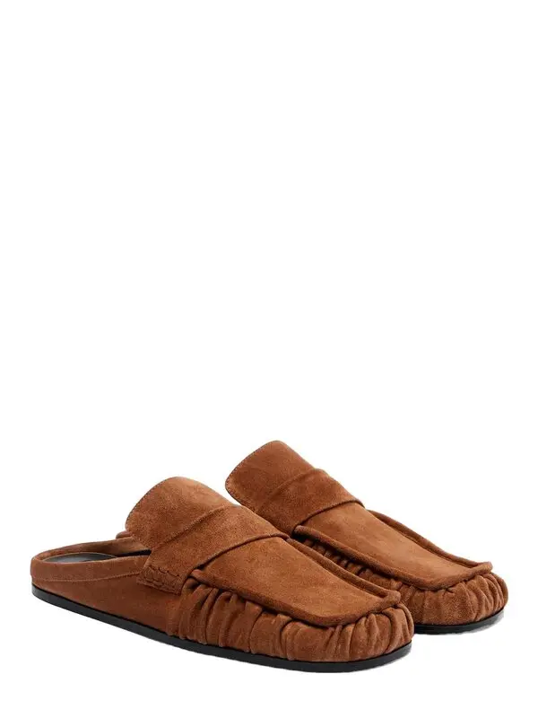 JIL SANDER Sabot Suede Mules - Brown