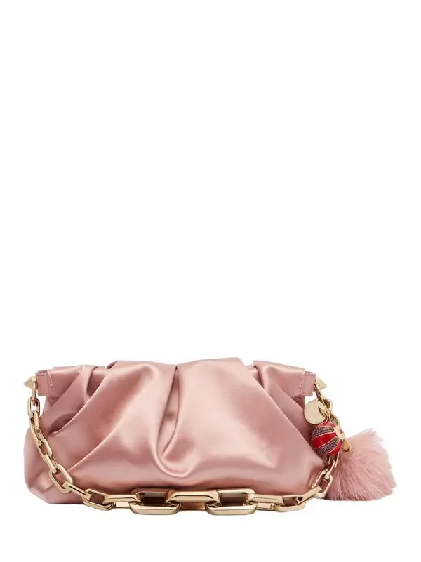 CHRISTIAN LOUBOUTIN Eva Small Crêpe Satin Clutch - Pink