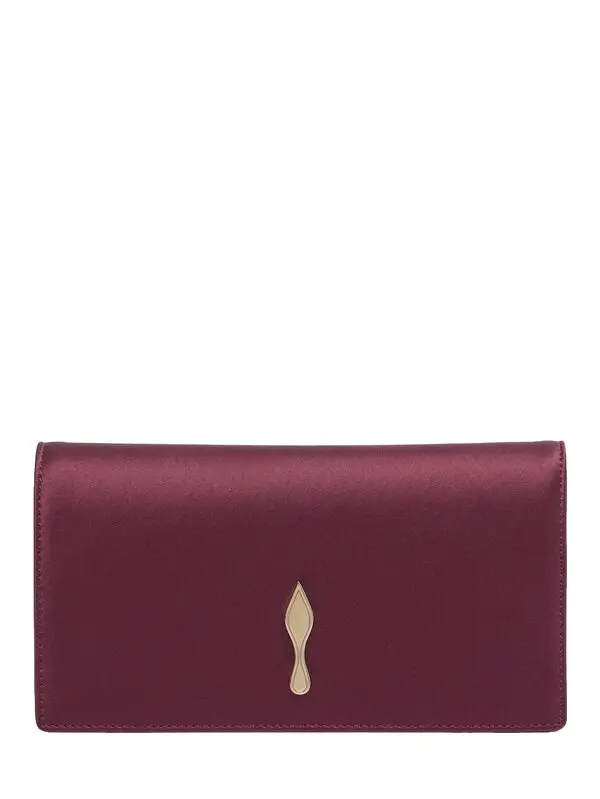 CHRISTIAN LOUBOUTIN Bettina Crêpe Satin Clutch - Burgundy