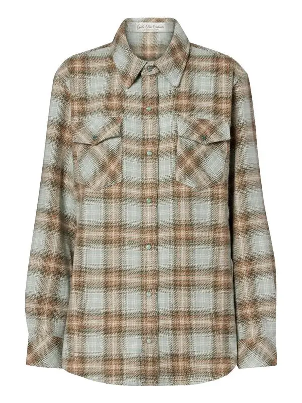 GOD'S TRUE CASHMERE Joy Tartan Cashmere Shirt - Green