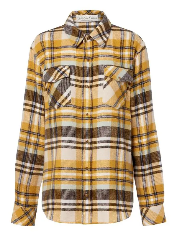 GOD'S TRUE CASHMERE Abundance Tartan Cashmere Shirt - Yellow