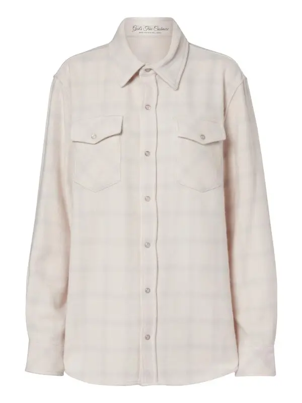 GOD'S TRUE CASHMERE Clarity Plaid Cashmere Shirt - Pink