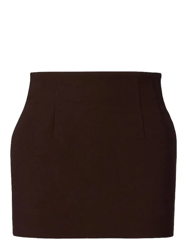 Wardrobe.NYC Virgin Wool Miniskirt - Brown