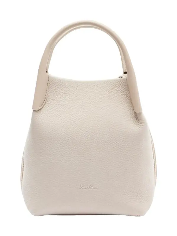 Loro Piana Bale Small Leather Bucket Bag - Beige