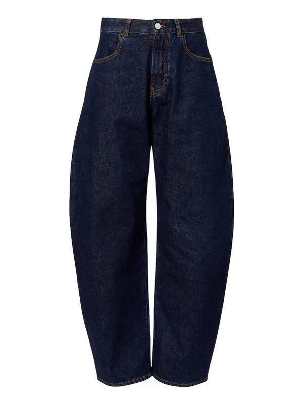 Alaïa Mid-rise Barrel-leg Jeans - Blue