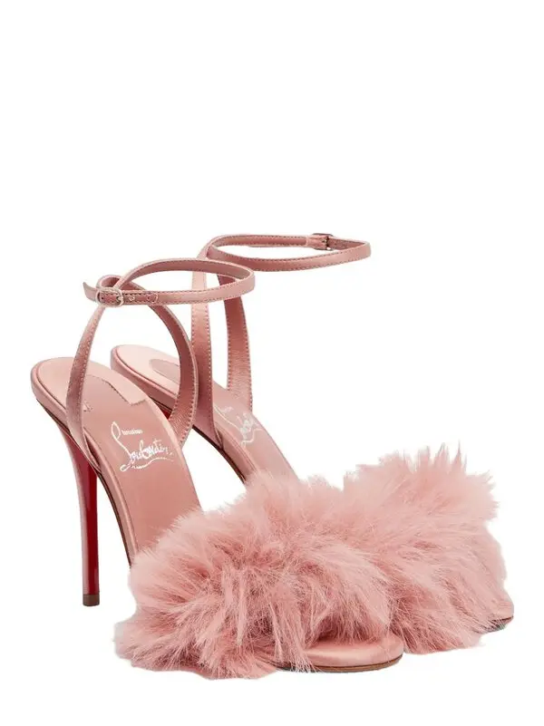 CHRISTIAN LOUBOUTIN Patchoulina 100 Crêpe Satin Sandals - Pink