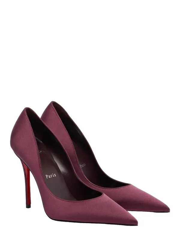 CHRISTIAN LOUBOUTIN Miss Z 100 Crêpe Satin Pumps - Burgundy