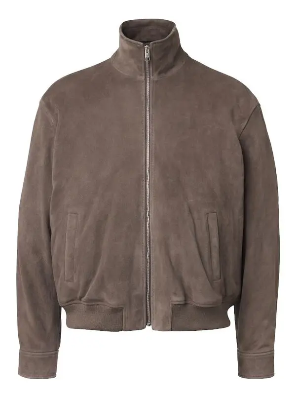 FRAME Suede Blouson Jacket - Beige
