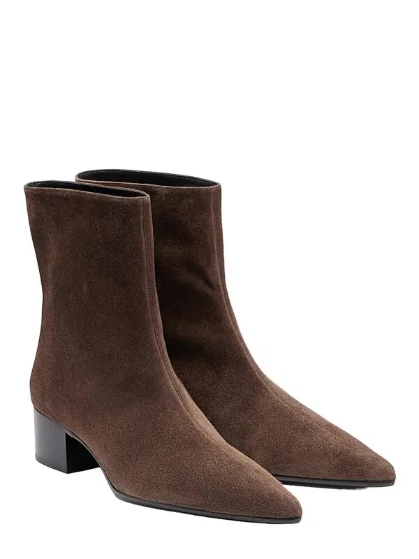 Khaite Andee Suede Ankle Boots - Brown