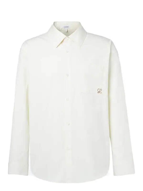 Loewe Anagram Cotton Twill Shirt - White