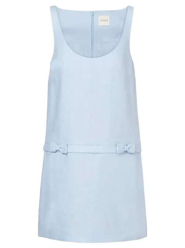 Posse Harper Linen Mini Dress - Blue