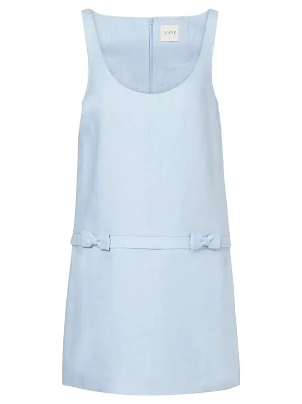 Posse Harper Linen Mini Dress - Blue