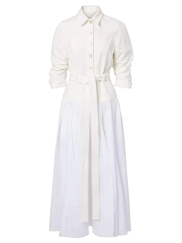 Gabriela Hearst Delyth Cotton And Linen Maxi Dress - White