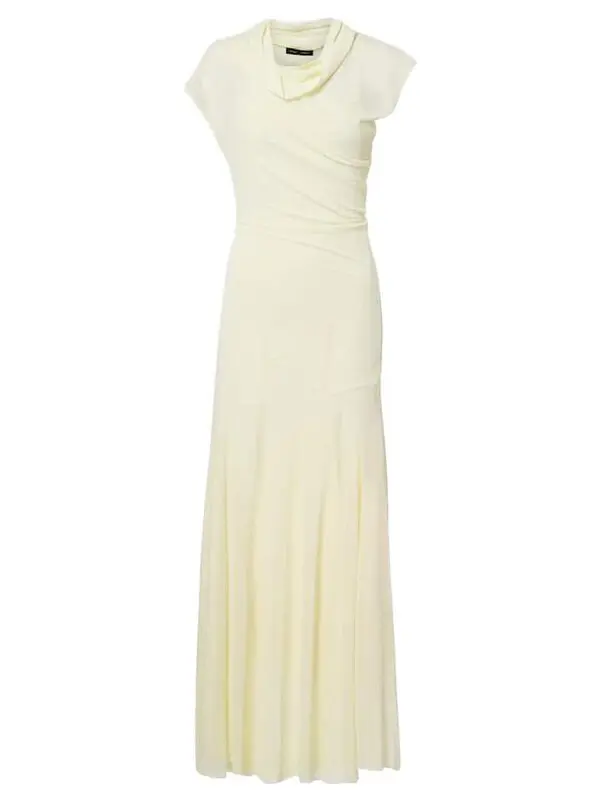 Proenza Schouler Tamara Draped Crêpe Jersey Maxi Dress - Yellow