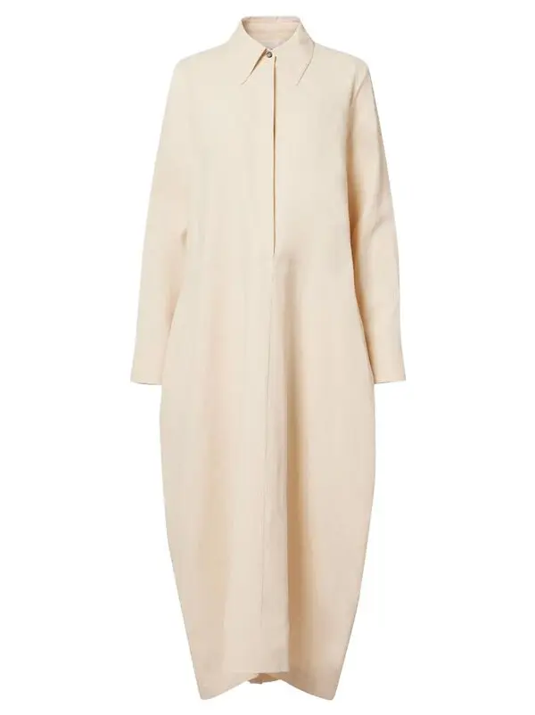 JIL SANDER Oversized Linen Shirt Dress - Pink