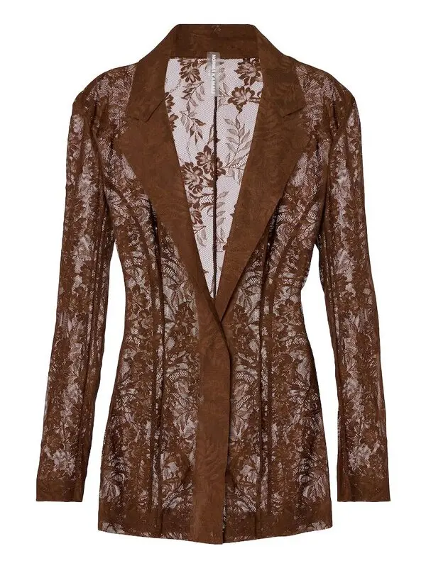 Norma Kamali Lace Blazer - Brown