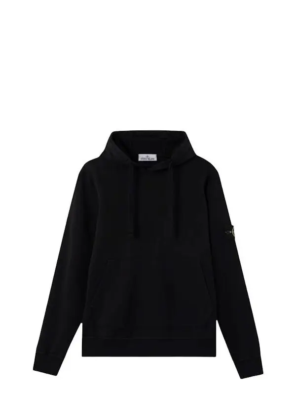 Stone Island Organic Cotton Fleece Hoodie 6100062 - Black