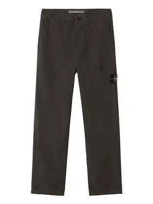 Stone Island Canvas Weave Organic Cotton Pant - Lead Grey
