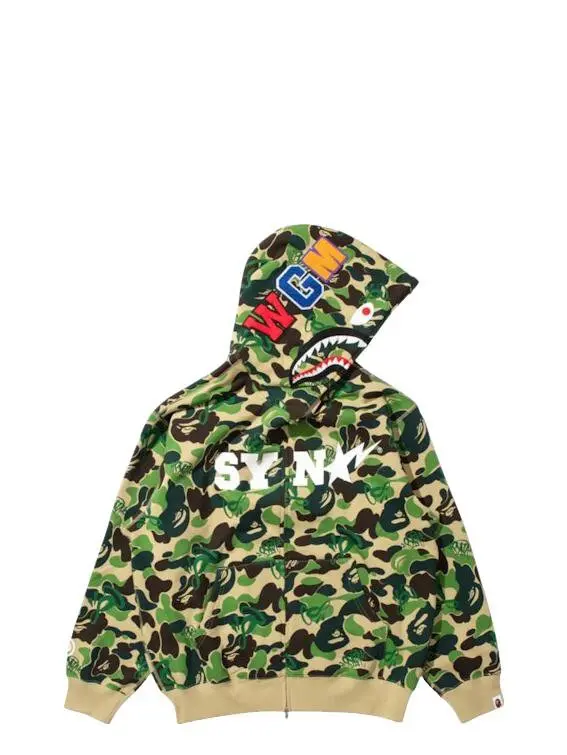 BAPE X Spotify X Central Cee Camo Shark Full Zip Hoodie - Green
