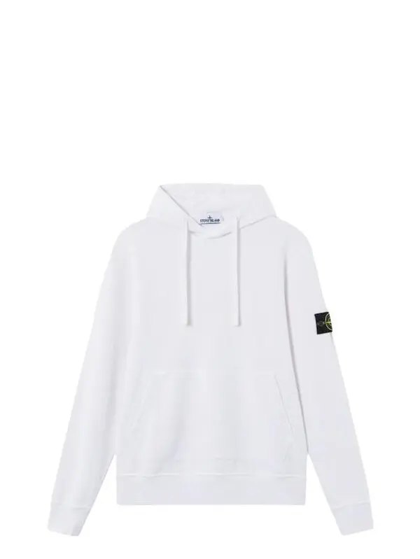 Stone Island Organic Cotton Fleece Hoodie 6100062 - White